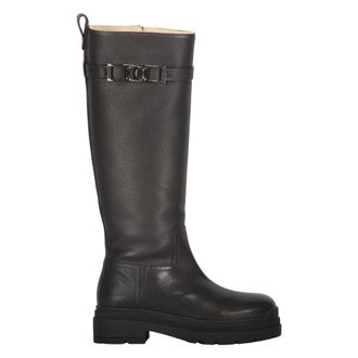 Ferragamo Kalbsleder Runde Zehen Gummi Stiefel - - Shoes - Damen - Schwarzk - 40 1/2 EU