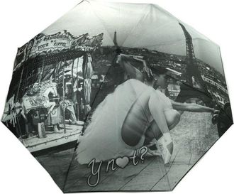 Y Not Super Mini City Paris Grau 55547 Damen Regenschirm Taschenschirm Schirm Schirme Damenschirm