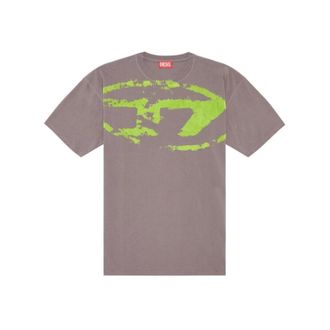 Diesel Herren T-Boxt-N14 T-Shirt mit Flock-Print - - Tops - Herren - Lila - S