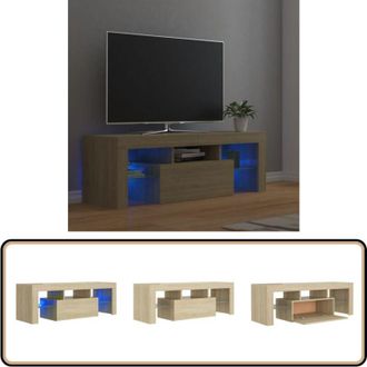 vidaXL Meuble tv avec lumières led chêne sonoma 120x35x40 cm - Meuble Tv - Meuble Téléviseur - Armoire Tv - Télévision Murale - Rangement Media