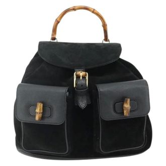 Gucci Pre-owned Vintage Leather Backpack - Femme - Pre-owned - Noir - Taille: ONE Size