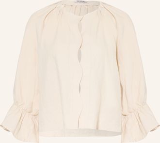 SoSUE Sosue Blusenshirt Mit R&uuml;schen Aus Leinen beige