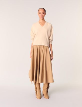 Maje V-ausschnitt-pulli Wollmischgewebe - Beige - Gr&ouml;&szlig;e 38 - Maje