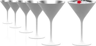 Stölzle Verres à Cocktail Blanc/Argent Lot de 6, 240 ml - Verres à Cocktail Élégants Idéaux pour Martini & Manhattan - Verres à Martini en Cristal Sans Plomb 