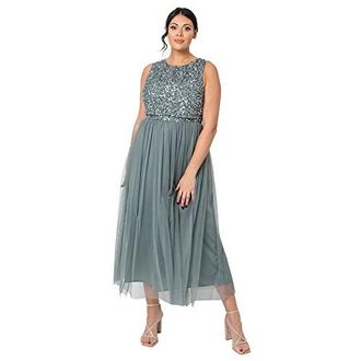 Maya Maya Berry Embellished Halter Neck Maxi Dress Robe de Demoiselle dhonneur, Vert bruyant., 36
