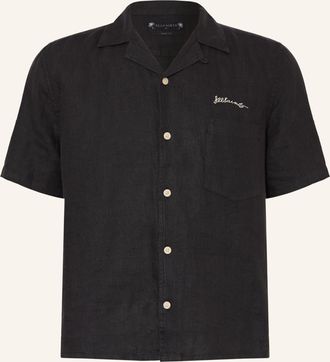 AllSaints Allsaints Resorthemd Wilder Boxy Fit Aus Leinen schwarz