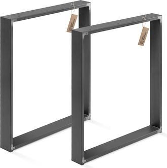 Lamofootwear Manufaktur Tischbeine für Schreibtisch Esstisch, Simple Massive, Vierkantprofil 80x20 mm, Tischgestell 70x72 cm (BxH), Rohstahl mit Klarlack, 2 Stück,