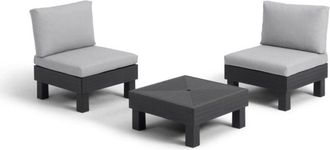 Keter Lot 2 Fauteuils et table basse Elements - Anthracite - Keter