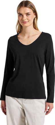 Street One Langarmshirt in Unifarbe Black 42