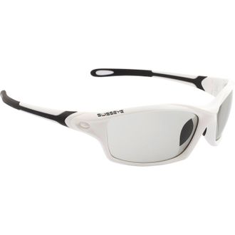 Swisseye Grip Sportbrille (100% UVA-, UVB- und UVC-Schutz, verstellbarer Nasenbereich, splitterfreies Material TR90, inkl. Mikrofaserbeutel), white shiny/black