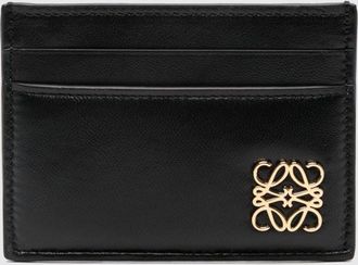 Loewe Flacher Kartenhalter aus glattem Lammleder mit metallischem Logo