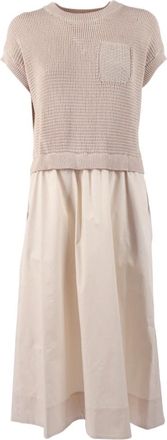 PESERICO Femme, Robes, Beige, Taille: 42 FR Midi Robes