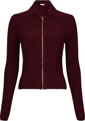 Victoria Beckham Pull zipp&eacute; en laine m&eacute;lang&eacute;