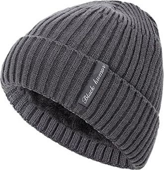 Generic Femmes &Eacute;pais Hommes et Chapeau Cap Automne Chaud et Tricot&eacute; Hiver Chapeaux Chapeaux Cuir Hiver Chapeaux, gris, Taille unique