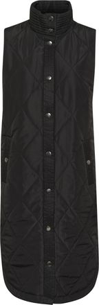Kaffe Damen Weste, &auml;rmellos, Longline Quilted Jacket, Black Deep, 34