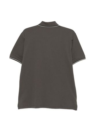 Emporio Armani Logo-Embroidered Cotton Polo - Charcoal