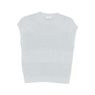 PESERICO Femme, Pulls, Bleu, Taille: 44 FR Ribbed Vest