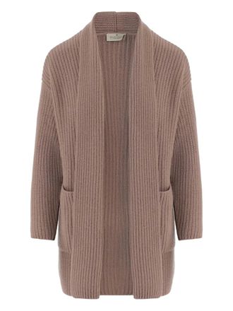 Bruno Manetti Gerippter Cardigan mit aufgesetzter Tasche - Braun