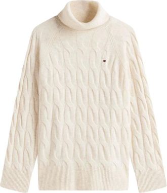 Tommy Hilfiger Femme, Pulls, Beige, Taille: 36 FR Wool Sweater