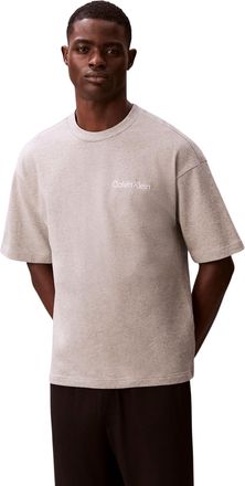 Calvin Klein Herren T-Shirt Kurzarm Crew Neck Wide Fit, Grau (B10 Grey Heather), L