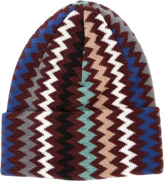 Missoni Femme, Accessoires, Multicolore, Taille: ONE Size Bonnet en Laine Zigzag