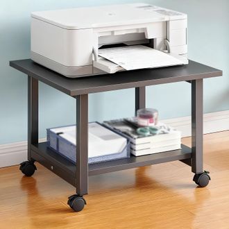 Generic Druckerständer 2-stufiger Laserdruckerständer, Aufbewahrungsregal for den Tisch im Homeoffice, bewegliches Wagengestell, Wärmepresse, Mikrowelle und M