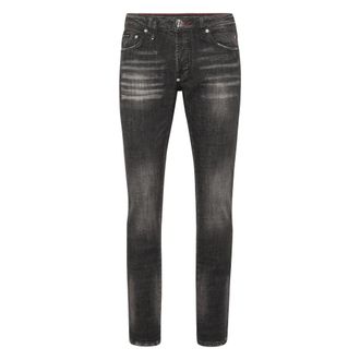 Philipp Plein Homme, Jeans, Noir, Taille: W30 Super Straight Cut Pantalons Racing Club