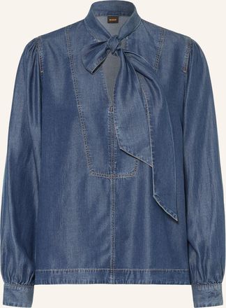 HUGO BOSS Schluppenbluse Betilla In Jeansoptik blau