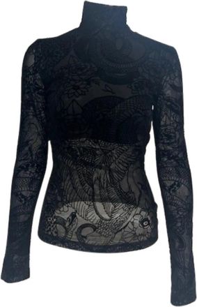 Roberto Cavalli Strickoberteil mit langen &Auml;rmeln - - Blouses & Shirts - Damen - Schwarzk - M