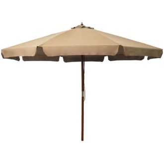 vidaXL Parasol dext&eacute;rieur avec m&acirc;t en bois 330 cm Taupe vidaXL