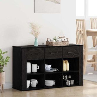vidaXL Buffet Ch&ecirc;ne noir 100 x 30 x 59,5 cm Bois ding&eacute;nierie vidaXL