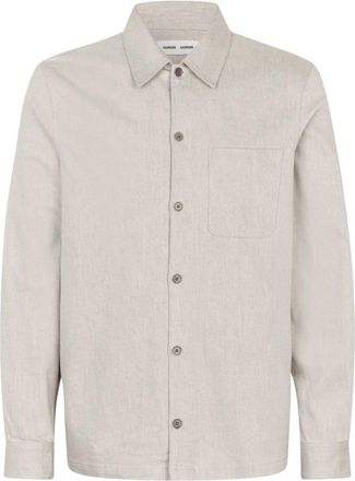 Sams&oslash;e & Sams&oslash;e L&auml;ssiges Overshirt in Verschiedenen Farben - - Shirts - Herren - Grau - L