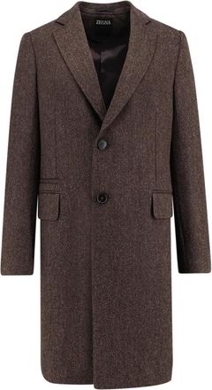 Ermenegildo Zegna Homme, Manteaux, Brun, Taille: 2XL Manteau en laine crois&eacute;