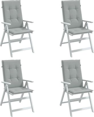 vidaXL Vidaxl - Hochlehner-Auflagen 4 Stk. Melange Hellgrau 120x50x4 cm Stoff