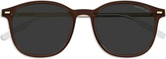 Montblanc lunettes de soleil &agrave; monture ronde - Marron