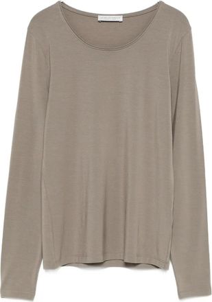 Le Tricot Perugia blouse à encolure ras du cou - Marron