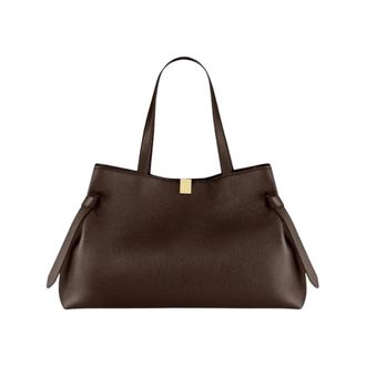 Yuzefi Femme, Sacs, Brun, Taille: ONE Size Sac Gyoza Cuir Grain Pebble