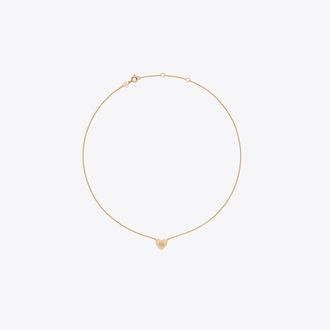 Tory Burch Damen Forget Me Not Heart Pendant Necklace