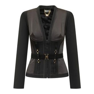 Elisabetta Franchi Damen, Jacken, Schwarzk, XLGr&ouml;&szlig;e