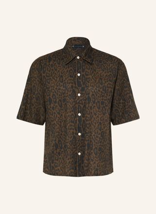 AllSaints Allsaints Kurzarm-Hemd Leopardo Oversized Fit braun