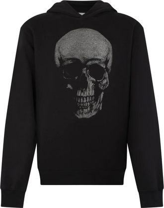 Philipp Plein Homme, Sweatshirts et sweats &agrave; capuche, Noir, Taille: M Sweat &agrave; capuche Glitter Skull
