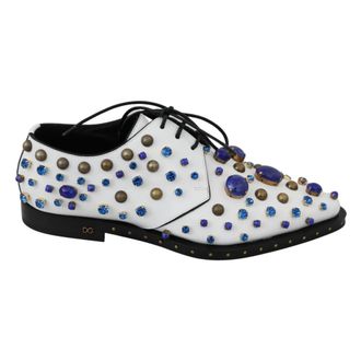 Dolce & Gabbana Elegante weie Lederschuhe mit Kristallen - - Shoes - Damen - Wei&szlig; - 39 EU