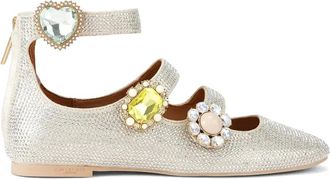 Kurt Geiger Femme, Chaussures, Beige, Taille: 37 EU Ballerines Orn&eacute;es de Gladiateur