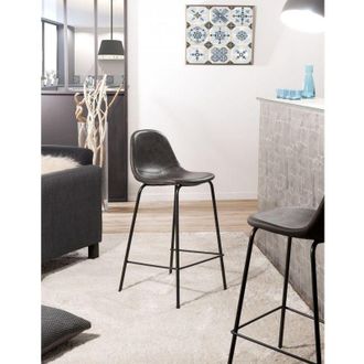 Macabane Macabane - tom - Lot de 2 tabourets de bar John anthracite hauteur dassise 65cm