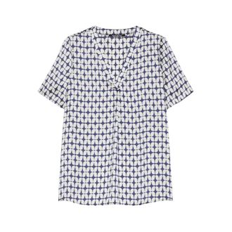 Pennyblack Blaue Geometrische Gemusterte Molly Bluse - - Blouses & Shirts - Damen - Mehrfarbig - S