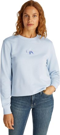 Calvin Klein Damen Sweatshirt Gradient Monologo Crewneck Regular Fit, Blau (Niagara Mist), XL