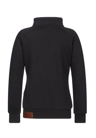 Naketano Sweatjacke Damen hoher Stehkragen, Rei&szlig;verschluss, weiche Sweatware, Rippb&uuml;ndchen seitliche Taschen, Kordelzug, Logo-Patch, casual, Streetwear, melier