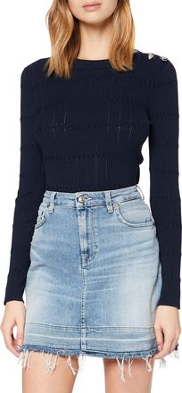 7 For All Mankind Womens A LINE Skirt Jeans, Light Blue, 28