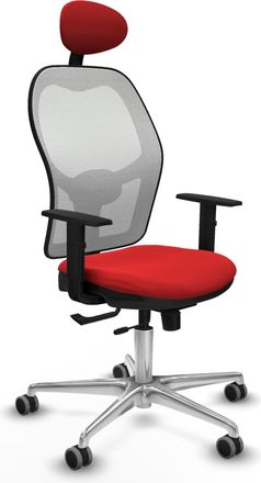 Piqueras y Crespo B&uuml;rostuhl mit Lendenwirbelst&uuml;tze Jorquera mit 1D-Armlehnen und festem Kopfteil, ausgestattet mit Syncro/Traslack und injiziertem Schaumstoff, Rollen 6