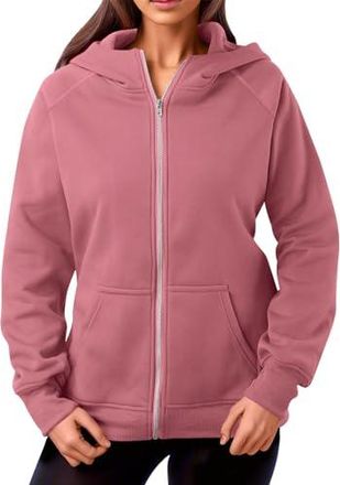 Generic Vestes pour femmes 2026 &agrave; la mode avec fermeture &eacute;clair et poche pour lautomne et lhiver, Rouge, XXL